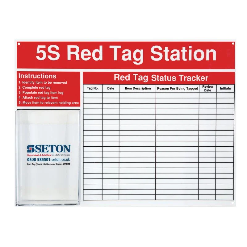 5S Red Tag Stations - Water Pipe Markers with Color Coding for Potable ...